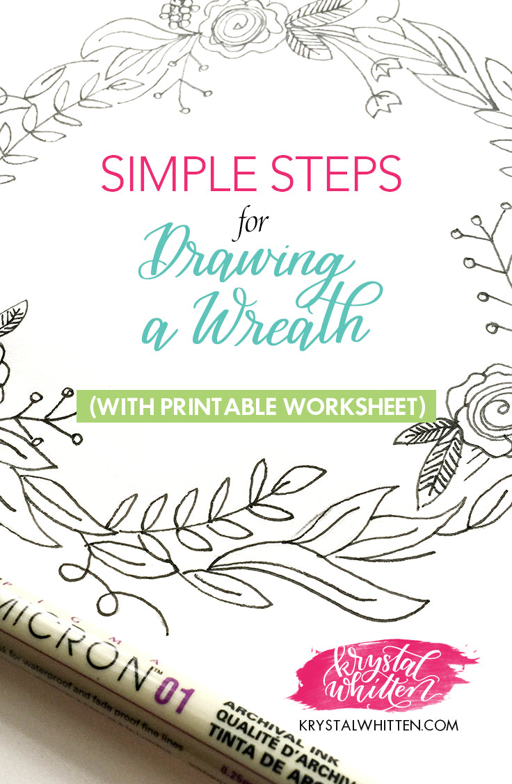 Simple Steps for Drawing a Wreath - Krystal Whitten Studio