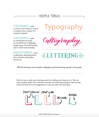 Hand Lettering How-To and Practice Guide (DIGITAL) - Krystal Whitten Studio